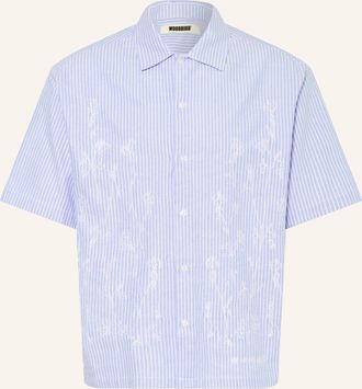 Woodbird Woodbird Kurzarm-Hemd Comfort Fit blau