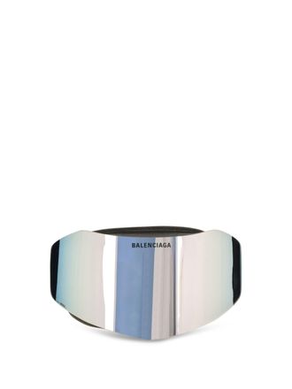 Balenciaga Mens Sunglasses Ski Mask Mirrored Silver Mirror Polyamide