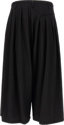 Yohji Yamamoto Wide Wool Balloon Trousers - Black