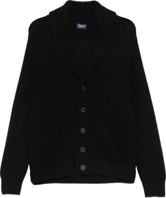 Drumohr Ribbed-knit Shawl-collar Cardigan