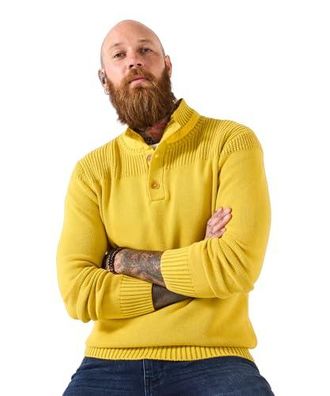 Joe Browns Ribbed Hem Acid Wash Funnel Knit Top Chandail, Vert, XXL Homme