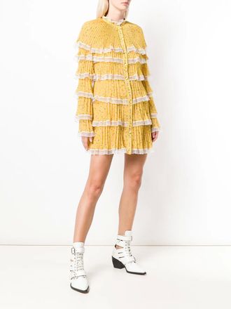 Philosophy di Lorenzo Serafini robe courte &agrave; volants - Jaune