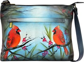 Anuschka Anuschka8240-PLD - Sac en bandoulière à motif dauphin peint à la main - 8240-PLD - En cuir - Taille moyenne Femme, (Ncd-northern Cardinal), taille uni