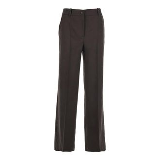 P.A.R.O.S.H. P.a.r.o.s.h., Femme, Pantalons, Brun, Taille: 38 FR Pantalon marron en laine avec passants pour ceinture