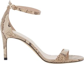 Stuart Weitzman Femme, Chaussures, Beige, Taille: 37 1/2 EU Nudist II Sandal 75