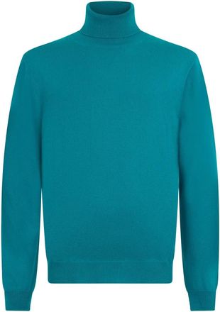 Malo Homme, Pulls, Bleu, Taille: M Pull Col Roul&eacute; en Cachemire