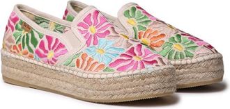 Toni Pons Pola Espadrilles fermées en coton brodées multicolores, Mosaïque, 41 EU