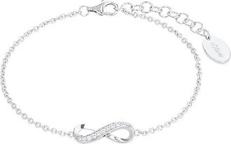 s.Oliver Bracelet en argent 925 Sterling pour dames, avec zirconium synth., 17+3 cm, argent, infini, Livré en boîte cadeau, 2012529