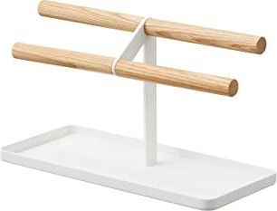Yamazaki Tableware Yamazaki 5170 TOSCA Uhren- und Accessoire-Organizer, weiß, Stahl/Holz, minimalistisch, 24 x 10.5 x 13.5 cm