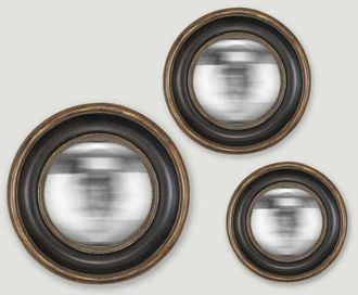 Emde Emde - Lot de 3 miroirs ronds convexes noirs 16, 19, 23cm
