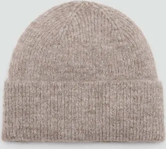 Mango Bonnet maille c&ocirc;tel&eacute;e marron moyen - Femme - Taille unique - MANGO