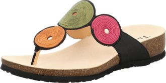 Think Damen Julia Nachhaltige Zehentrenner, 0010 Schwarz Kombi, 41 EU