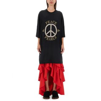 Moschino Peace & Pearls Dress - - Dresses - Damen - Schwarzk - XS