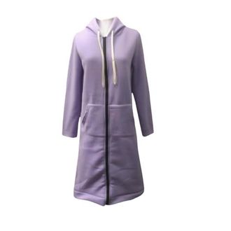 Generic Forcipower Sweat &agrave; capuche d&eacute;contract&eacute; zipp&eacute; en polaire pour femme, sweat &agrave; capuche d&eacute;contract&eacute; zipp&eacute; en polyester, poches lat&eacute;rales, violet clair, 4X