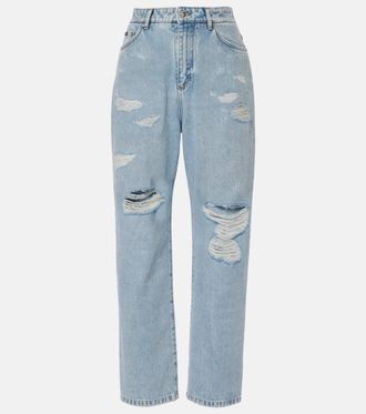 Dolce & Gabbana Distressed Low-Rise Straight Jeans