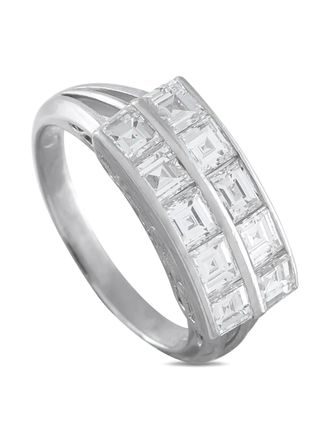 Luxury Bazaar bague en platine &agrave; diamants - Argent