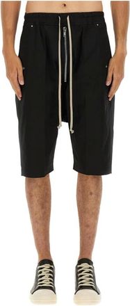 Rick Owens Homme, Shorts, Noir, Taille: L Drawstring Pockets Shorts