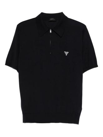 Prada zip-fastening polo shirt - Blau