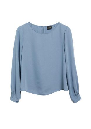 s.Oliver Langarmbluse Bluse Cr&ecirc;pe-Bluse mit Rei&szlig;verschluss und Smok-Detail