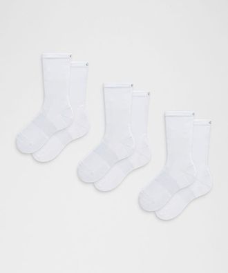 lululemon Power Stride Crew-Socken im 3er-Pack - Gr&ouml;&szlig;e XL in White