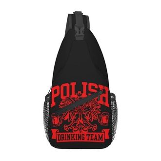 Generic &Eacute;quipe Polonaise De Buveurs Polska Sac Banane Multifonctionnel Pochette Epaule Antivol Sacoche Bandouliere Pour Voyage Cyclisme Homme