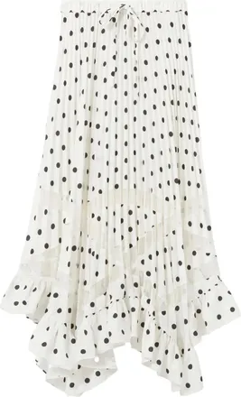 Claudie Pierlot jupe mi-longue &agrave; pois - Blanc
