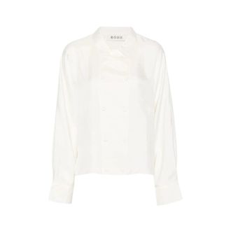 R&oacute;he Chemise &agrave; double boutonnage - Femme - Blouses et Chemises - Blanc - Taille: 36 FR