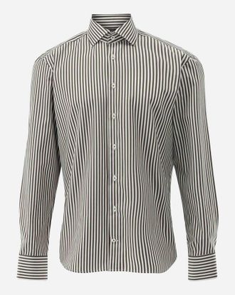 van Laack Gestreiftes Hemd aus Popeline mit Haifischkragen