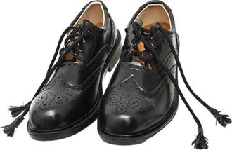 Generic Ghillie Chaussures brogues en cuir noir Ghillie Brogues pour kilt écossais Pointure 40-47, Noir, 42 1/3 EU