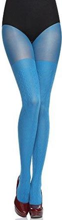 Merry Style Collant Fantaisie à Motif Lingerie Sexy Sous-vêtements Femme MS 332 60 DEN (Bleu, S)