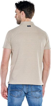 Engbers Poloshirt Herren Poloshirt mit Rei&szlig;verschluss, Beige