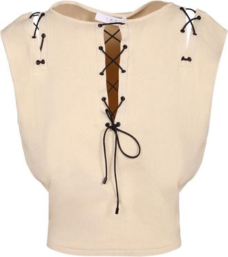 Iro Iro, Femme, Tops, Beige, Taille: 36 FR Felicine Lace-Up Top