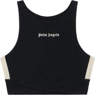 Palm Angels Femme, Tops, Noir, Taille: 38 FR Classic Logo Active Track Top