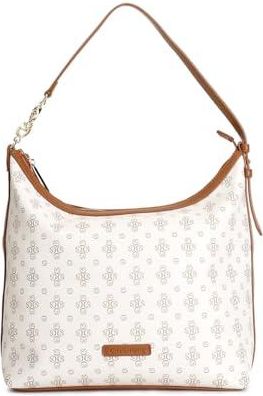 Caf&egrave;noir Sac Bandouli&egrave;re Monogramm&eacute; En Cuir Saffiano, Logo En M&eacute;tal, Bandouli&egrave;re Ajustable, Pour Femme, Couleur Marron, Taille Taille Unique