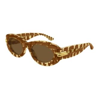 Bottega Veneta Runde Sonnenbrille - - Accessories - Damen - Braun - 51 MM
