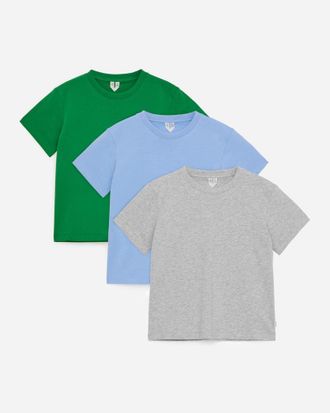 Arket T-Shirt Mit Rundhalsausschnitt 3er-Pack -Blau