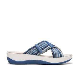 Clarks Unisex Arla Wave Sandal, Blue Combi, 35.5 EU