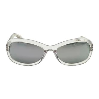 GCDS Gcds, Femme, Accessoires, Gris, Taille: ONE Size Lunettes de soleil ovales allong&eacute;es