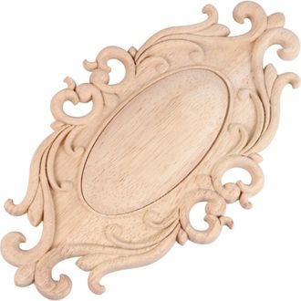 DOITOOL Europ&auml;ische T&uuml;r Holzapplikation Holzverzierung M&ouml;bel Onlay Holzornament Geschnitzt DIY Holzdeko f&uuml;r T&uuml;rrahmen und M&ouml;bel Dekorative Holzschnitzerei