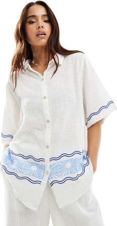 Rip Curl Santorini Sun - Chemise de plage densemble à imprimé - Blanc