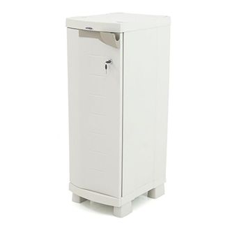 PEGANE Meuble de rangement 1 porte int&eacute;rieur/ext&eacute;rieur coloris beige - Longueur 35 x Profondeur 45 x Hauteur 100 cm Pegane