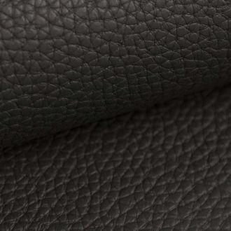 Novely BINAU Kunstleder - M&ouml;belstoff aus Echtleder-Fasern-Kombi - Robuster und Extra Dicker Polsterstoff - Pflegeleichte Meterware 1lfm (06 Schwarz Braun)