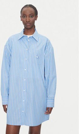 Tommy Jeans Hemdkleid DW0DW21122 Blau Relaxed Fit