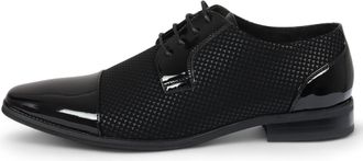 Infinity Leather Formelle Oxford-Derby-Schuhe aus schwarzem Leder für Herren