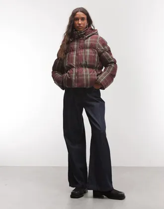 Hunter Originals doudoune tartan rouge