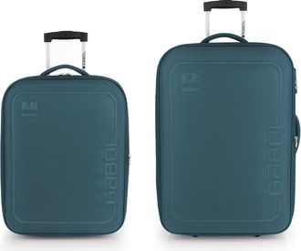 Gabol Kofferset (Kabine und mittelgro&szlig;), erweiterbar, Orbit, weich, 113 l Fassungsverm&ouml;gen, t&uuml;rkis, Small, Medium, Koffer und Trolley