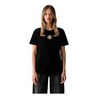 Elisabetta Franchi Logo Plaque T-Shirt - - Tops - Damen - Schwarzk - M