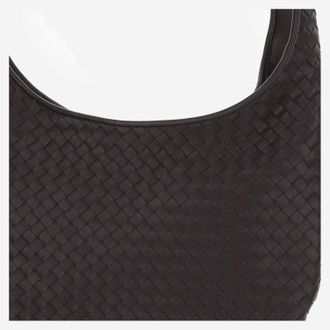 Bottega Veneta Mens Leather Shoulder Bag Dark Brown