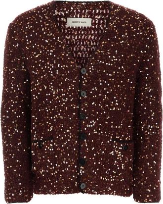 Ernest W. Baker Homme, Pulls, Rouge, Taille: XL Kn103Se31 Wool Blend Cardigan