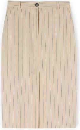 Motivi Femme, Jupes, Beige, Taille: 38 FR Jupe crayon ray&eacute;e en m&eacute;lange de lin